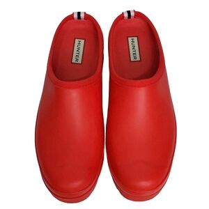Hunter | Shoes | New Hunter Womens Original Play Slide On Clog Logo Red ...